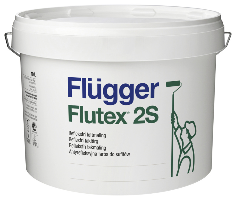FLUGGER Flutex 2S - Antyrefleksyjna farba sufitowa biała (10L) głęboki ...